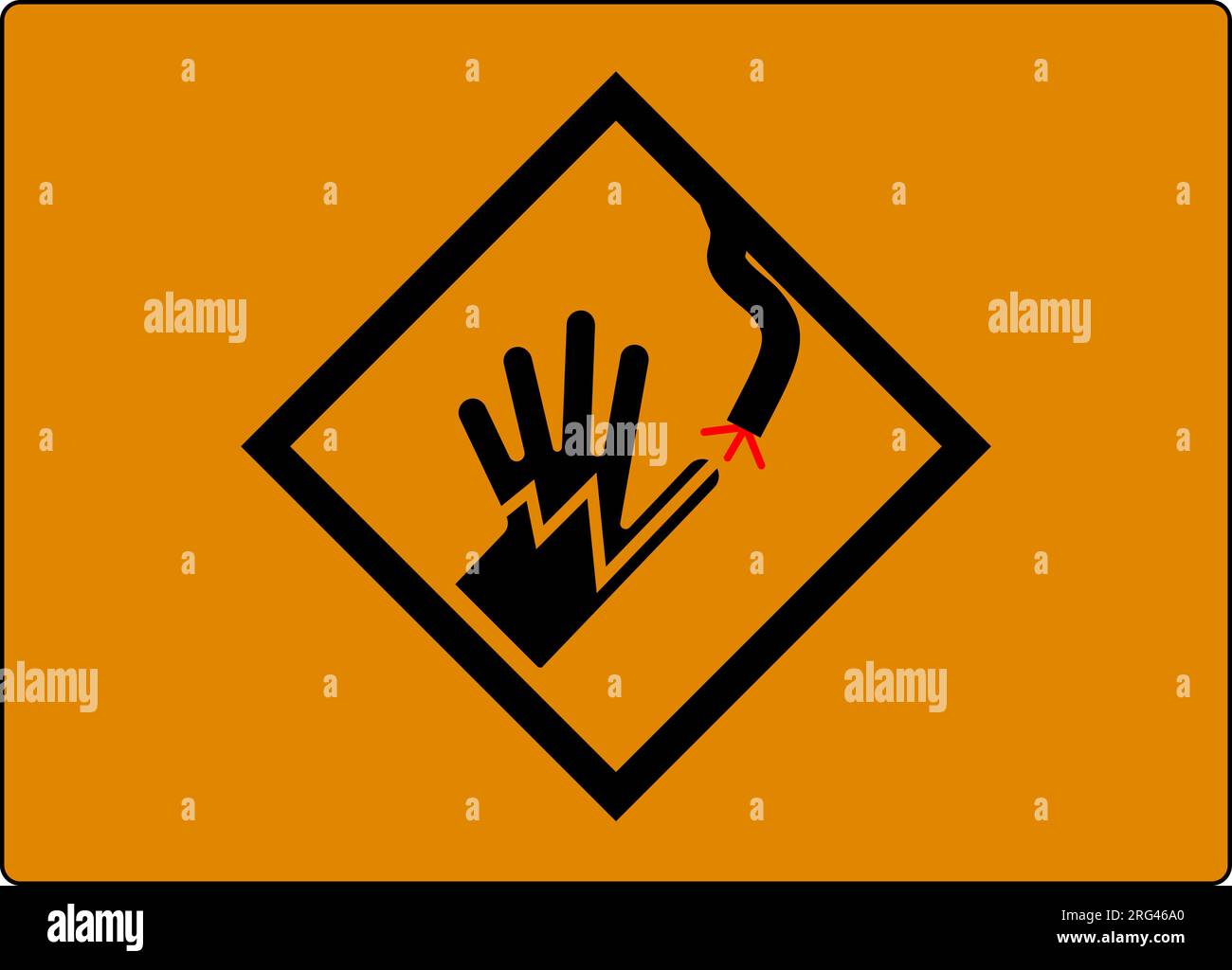 High Voltage Warning Sign Electrical Symbol Hand Shock Stock Vector ...