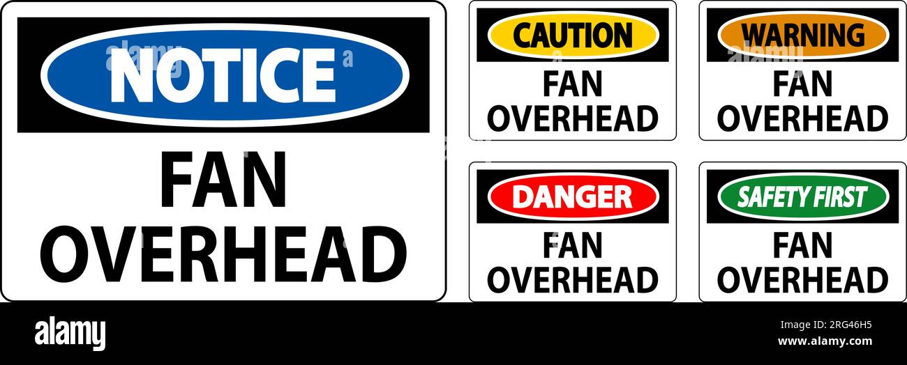 Caution Sign Fan Overhead Stock Vector Image & Art - Alamy