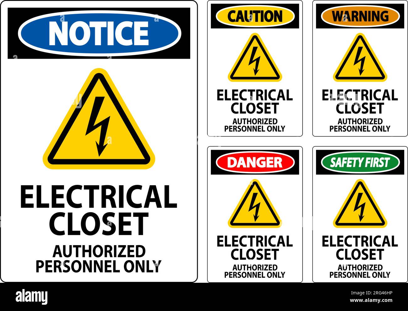 Danger Sign Electrical Closet - Authorized Personnel Only Stock Vector ...