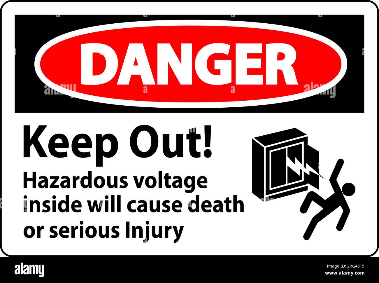 Danger Sign Keep Out! Hazardous Voltage Inside, Will Cause Death Or ...
