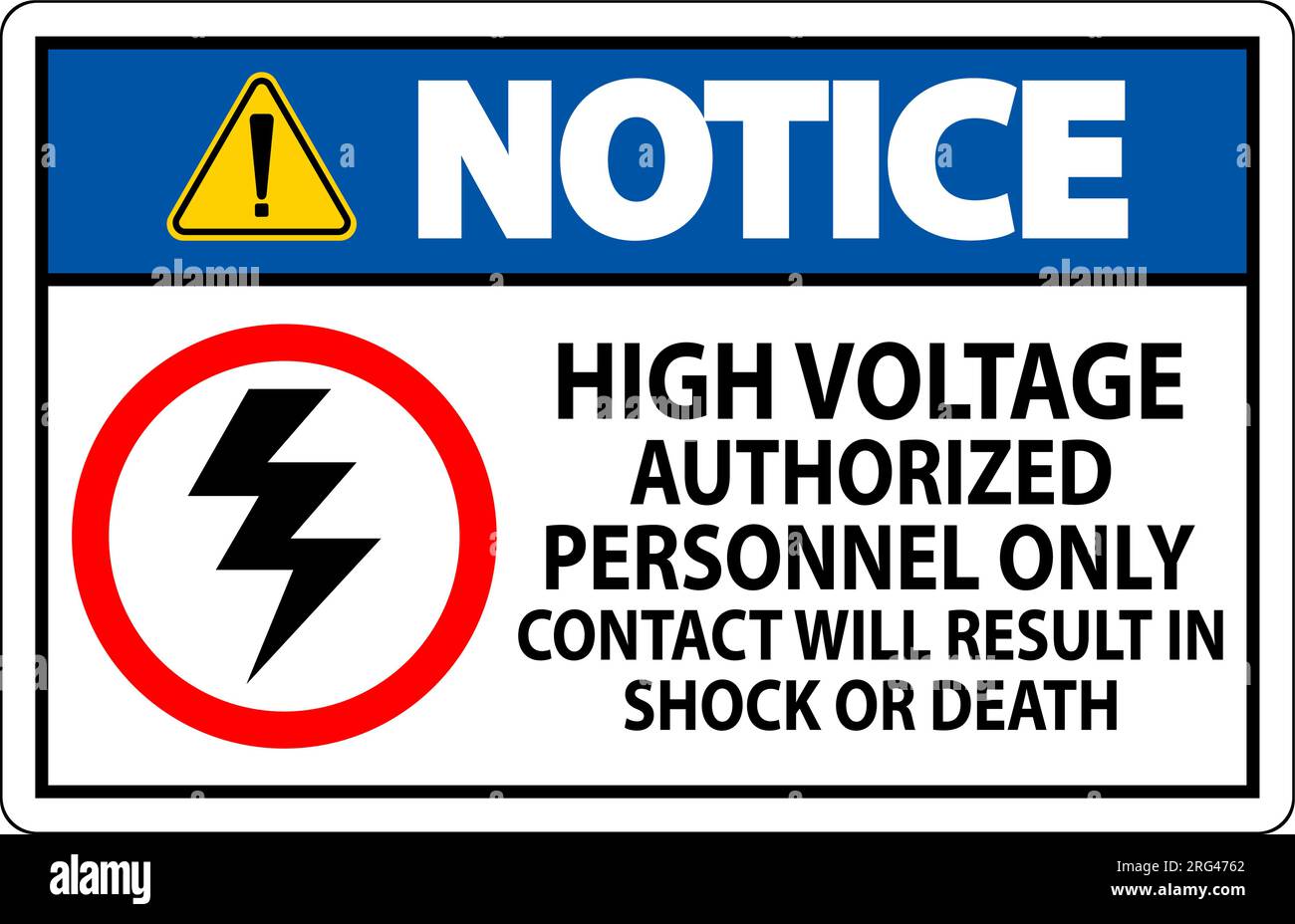 Notice Sign High Voltage, Authorized Personnel Only, Contact Will ...