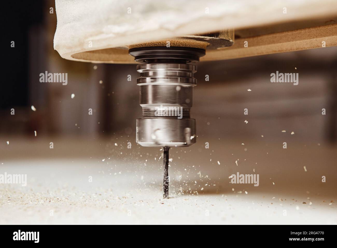 Cutting wood using a machine with numerical control. Cnc tool Stock Photo - Alamy