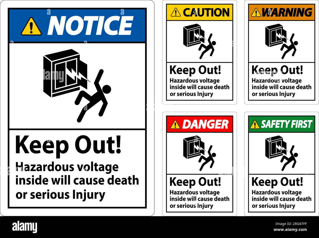 Danger Sign Keep Out! Hazardous Voltage Inside, Will Cause Death Or ...