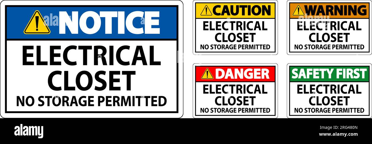 Notice Sign Electrical Closet - No Storage Permitted Stock Vector Image ...