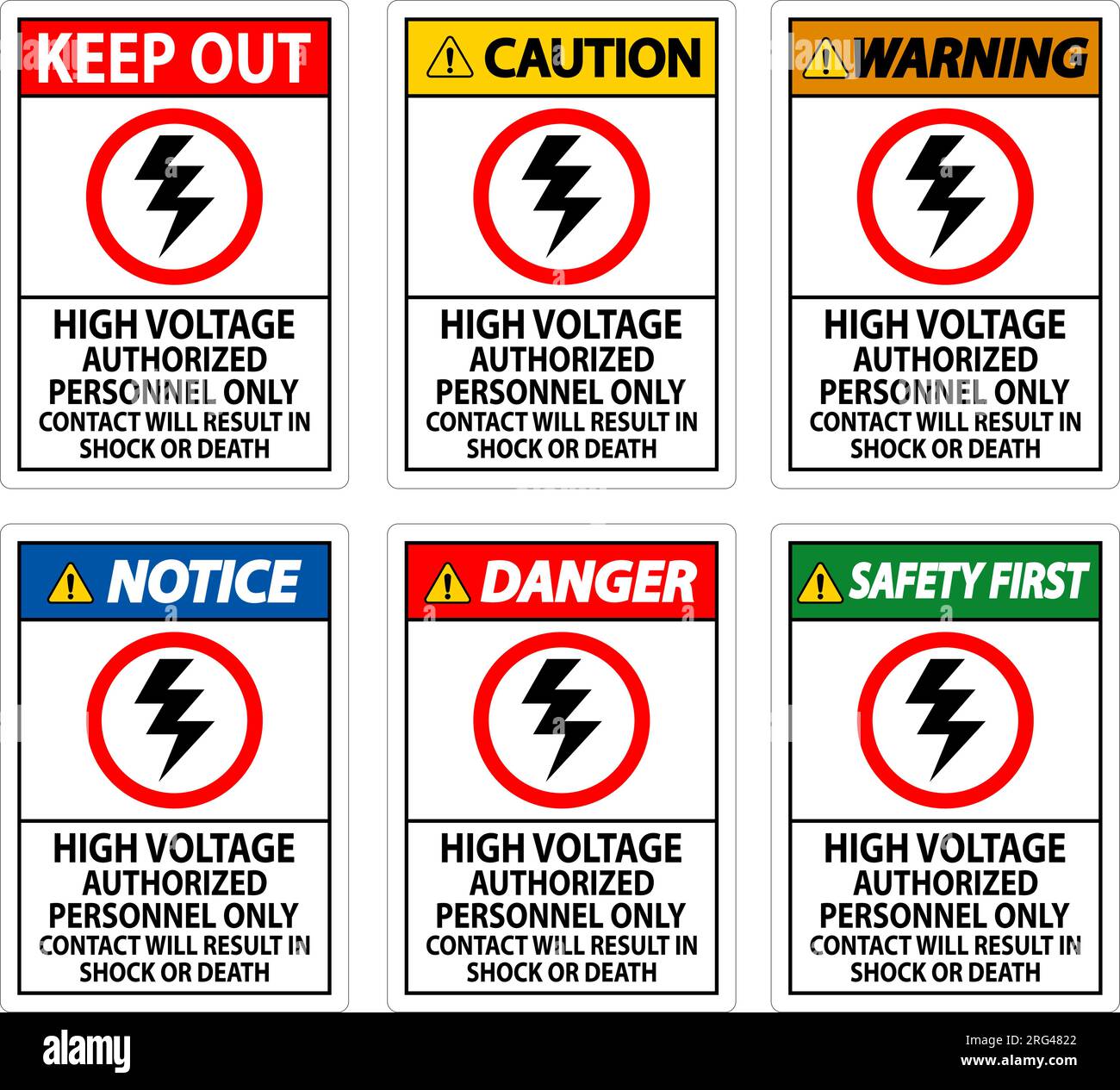 Keep Out Sign High Voltage, Authorized Personnel Only, Contact Will ...