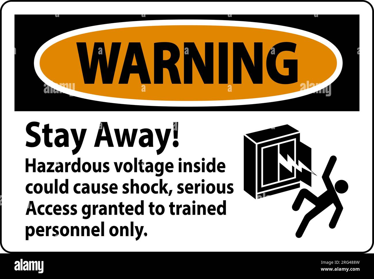 Warning Sign Stay Away! Hazardous Voltage Inside Could Cause Shock ...