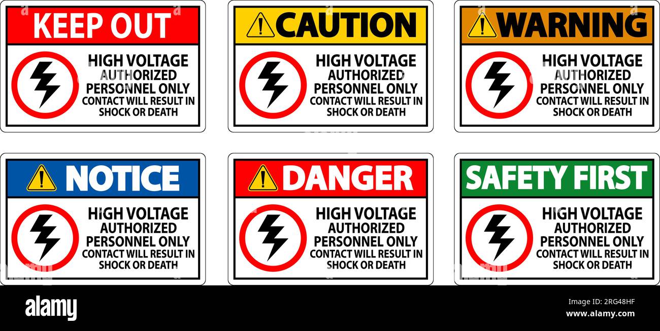 Keep Out Sign High Voltage, Authorized Personnel Only, Contact Will ...