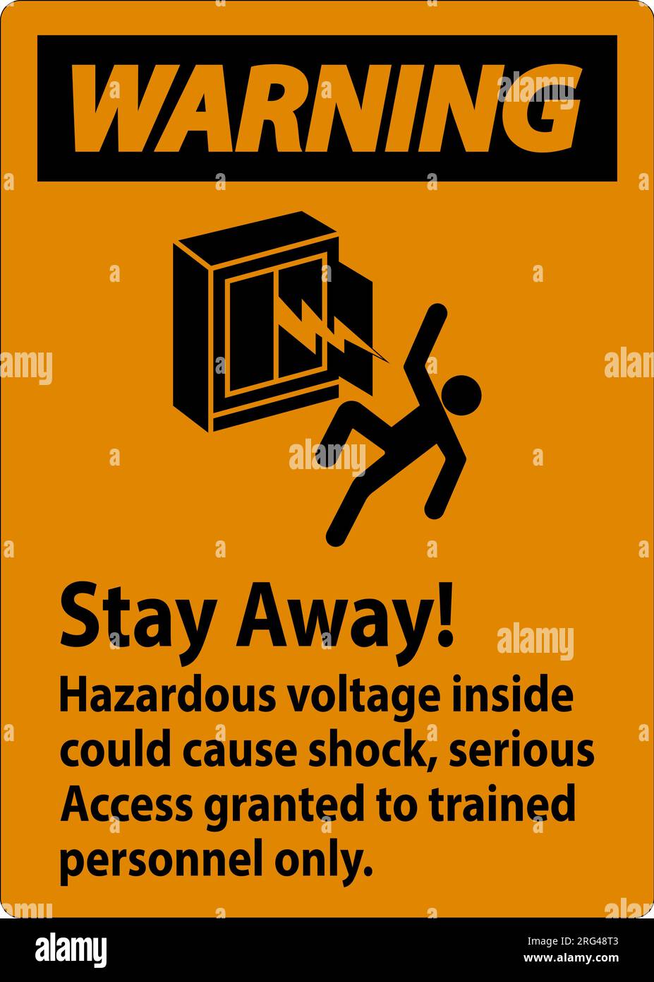 Warning Sign Stay Away! Hazardous Voltage Inside Could Cause Shock ...