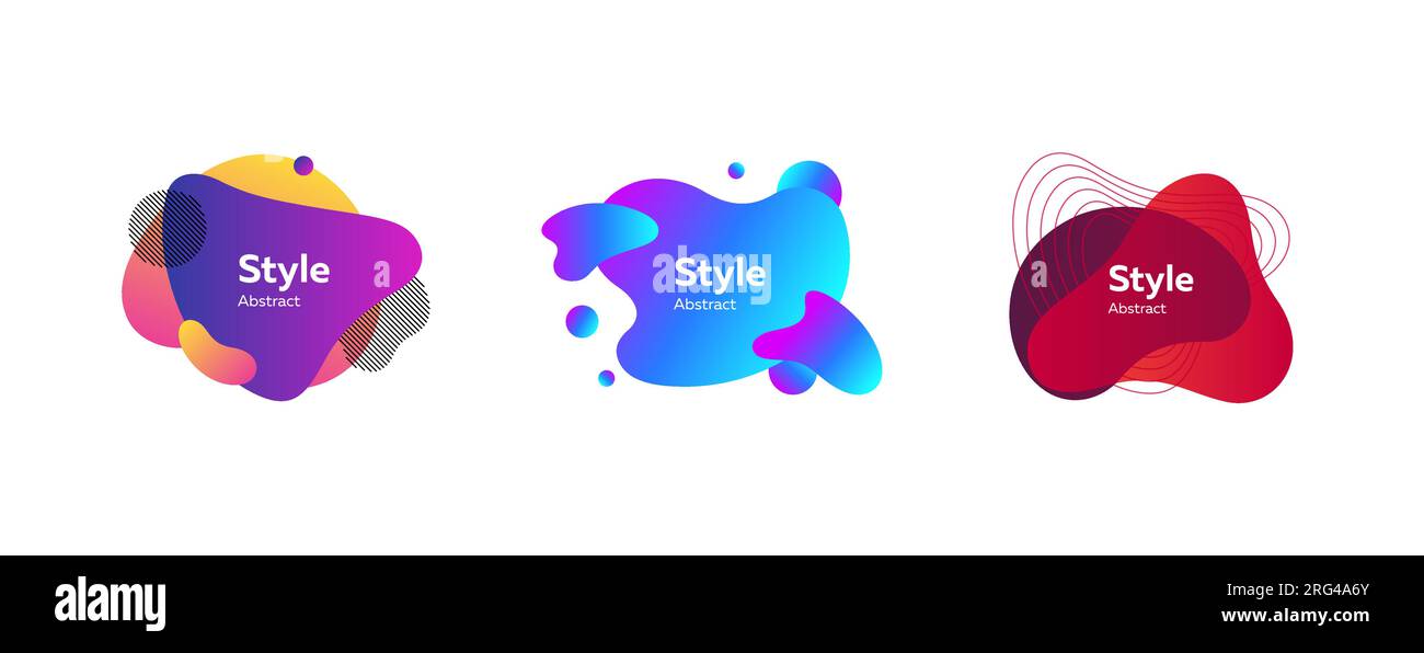 Set of abstract modern red, violet, blue graphic elements Stock Vector ...