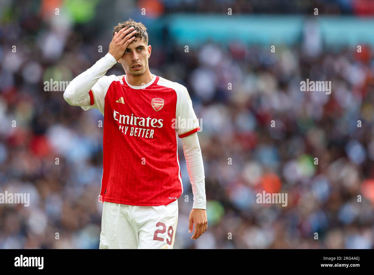 LONDON, UK - 6th Aug 2023: Kai Havertz of Arsenal reacts during The FA ...