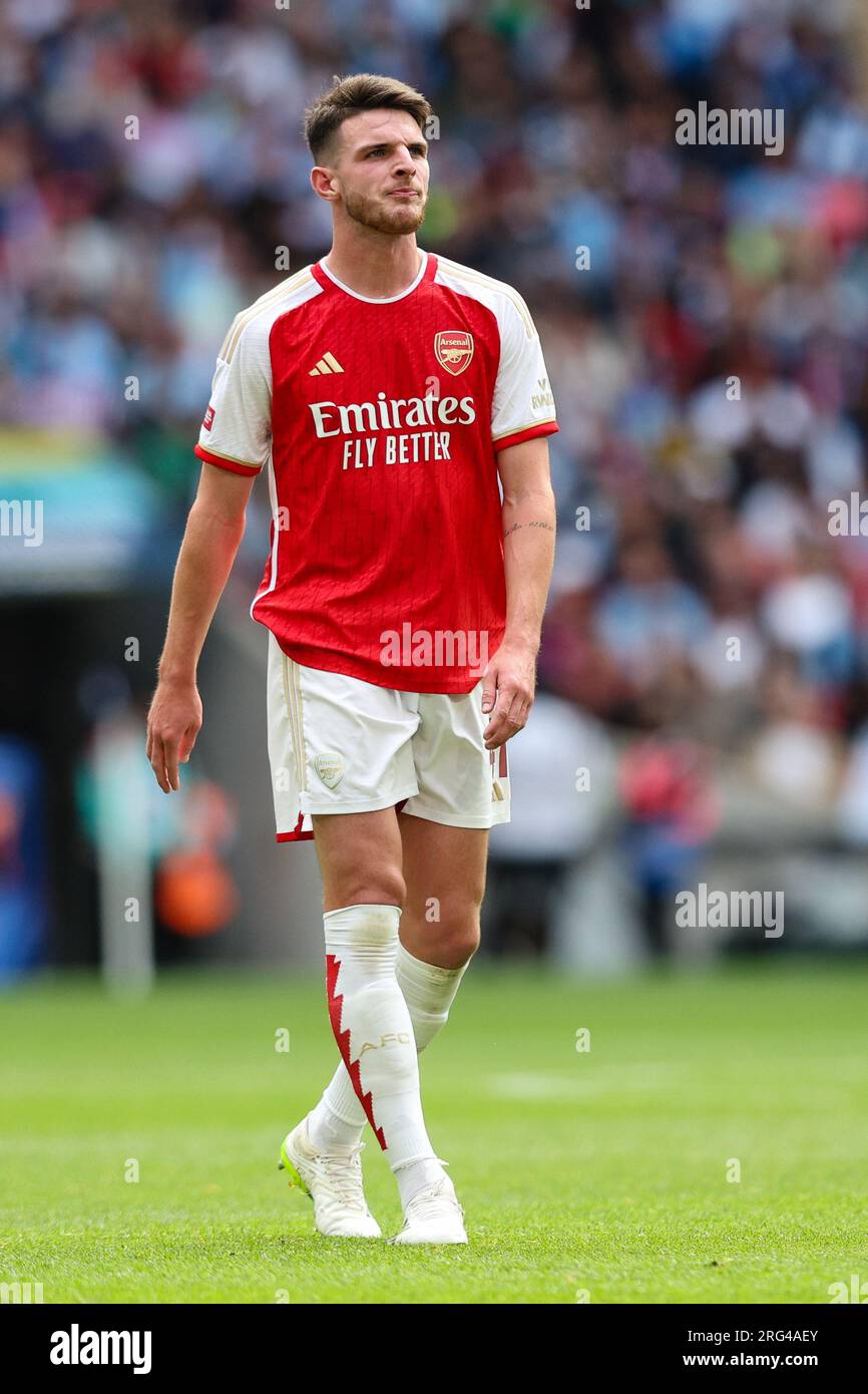 LONDON, UK - 6th Aug 2023: Declan Rice of Arsenal looks on during The ...