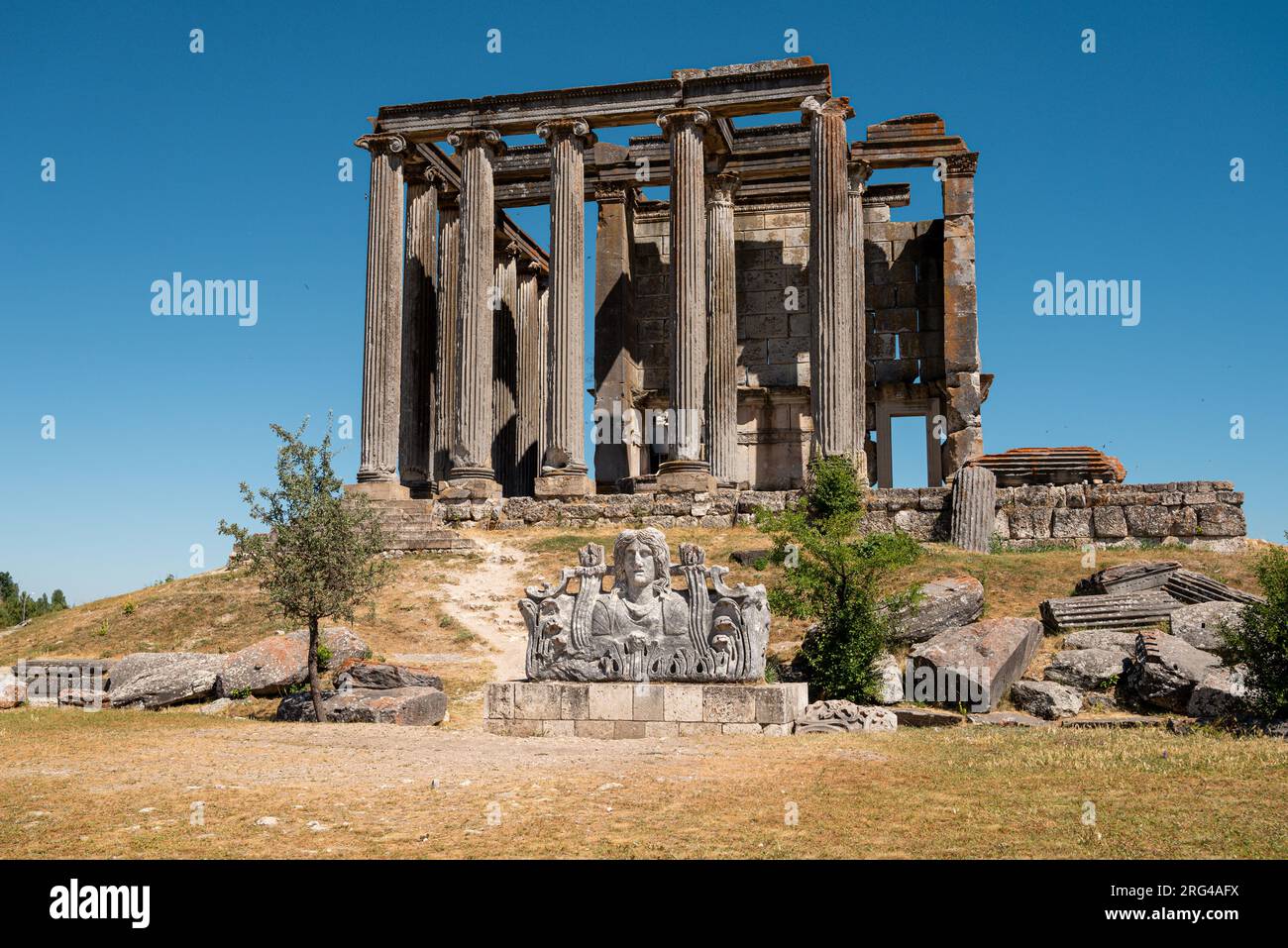 Zeus temple in the ancient city of Aizanoi in Kutahya Turkey Stock ...