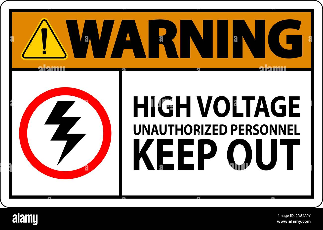 Warning Sign High Voltage Unauthorized Personnel Keep Out Stock Vector ...