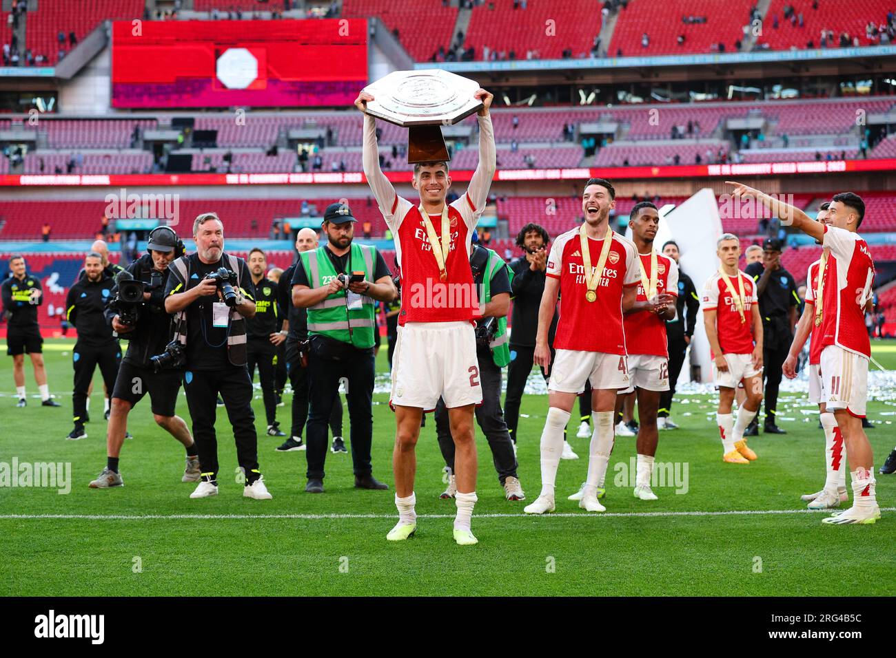 LONDON, UK - 6th Aug 2023: Kai Havertz of Arsenal poses with the ...