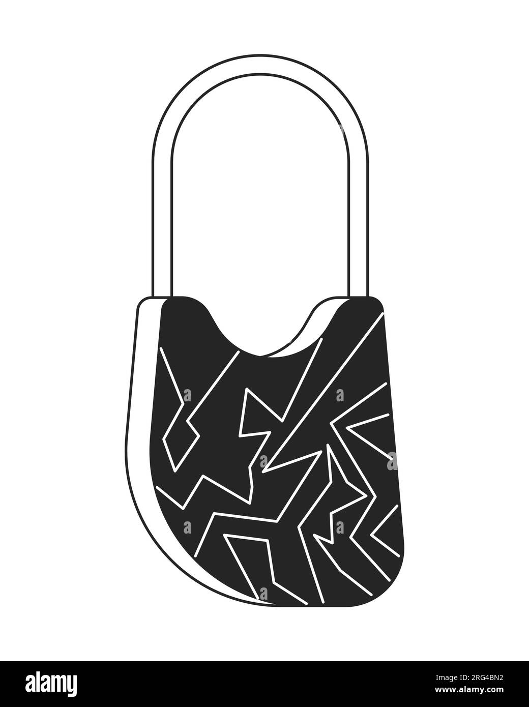 Fashionable Bag Flat Monochrome Isolated Vector Object Stock Vector