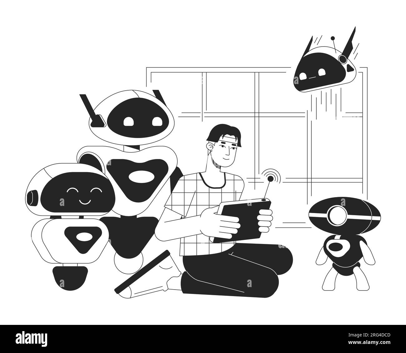 Robotics bw concept vector spot illustration Stock Vector Image & Art ... Robotics bw concept vector spot illustration Stock Vector Image & Art ...
