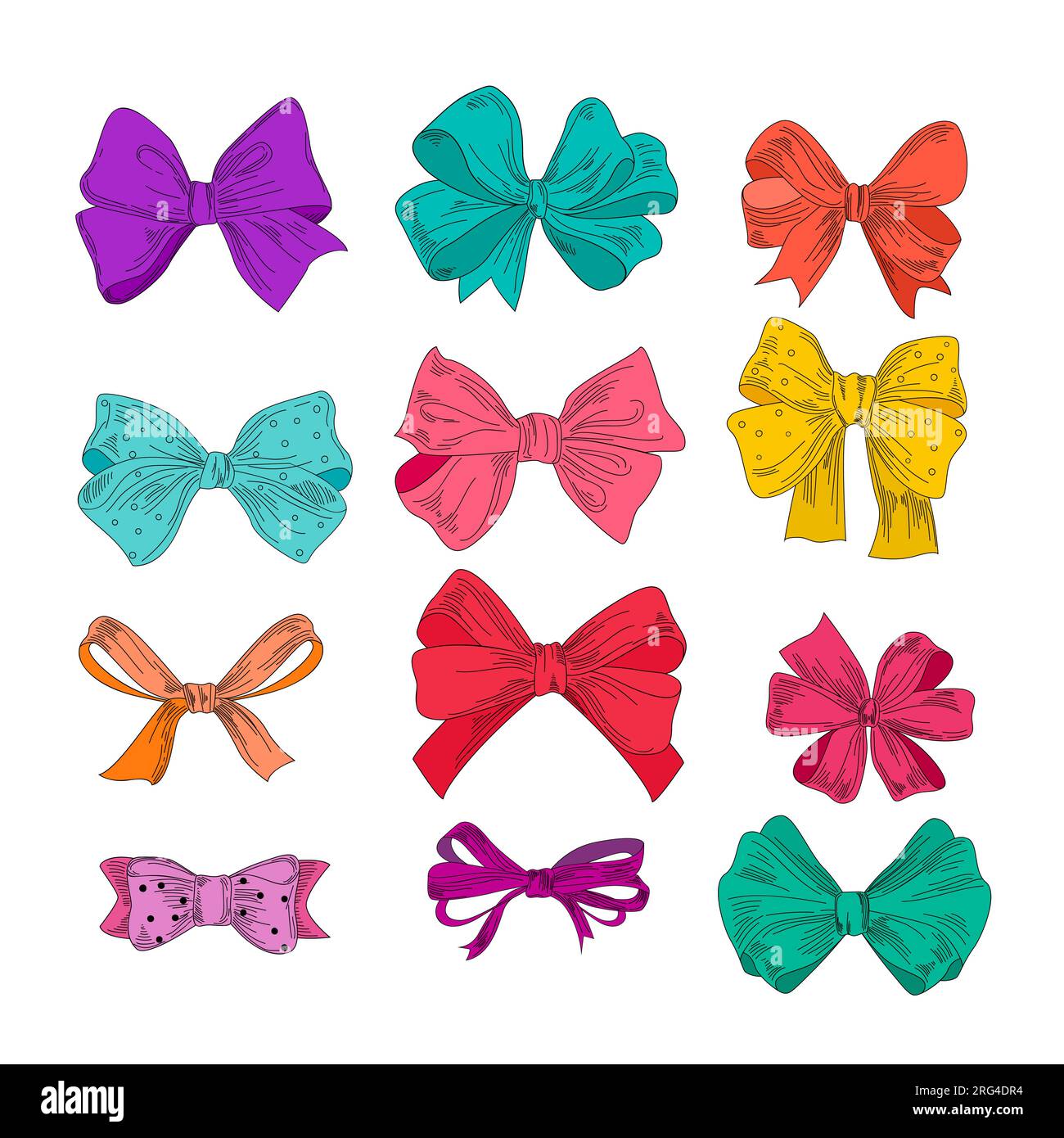 Cartoon bows set Stock Vector Image & Art - Alamy