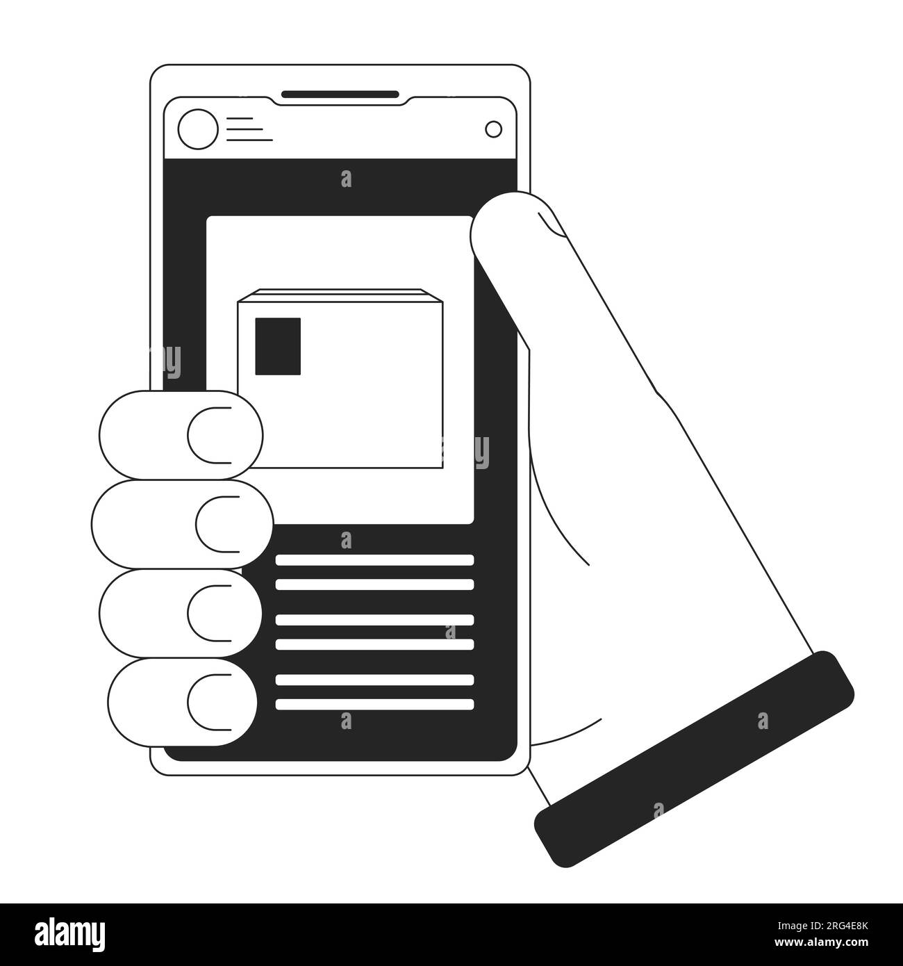 Tracking package bw concept vector spot illustration Stock Vector Image ...