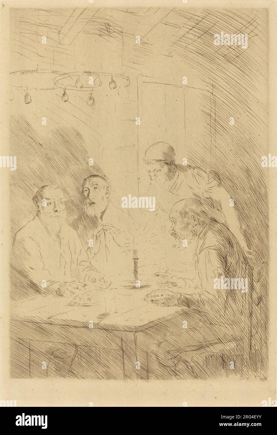 Supper of the Poor (Le souper chez misere) by Alphonse Legros Stock ...