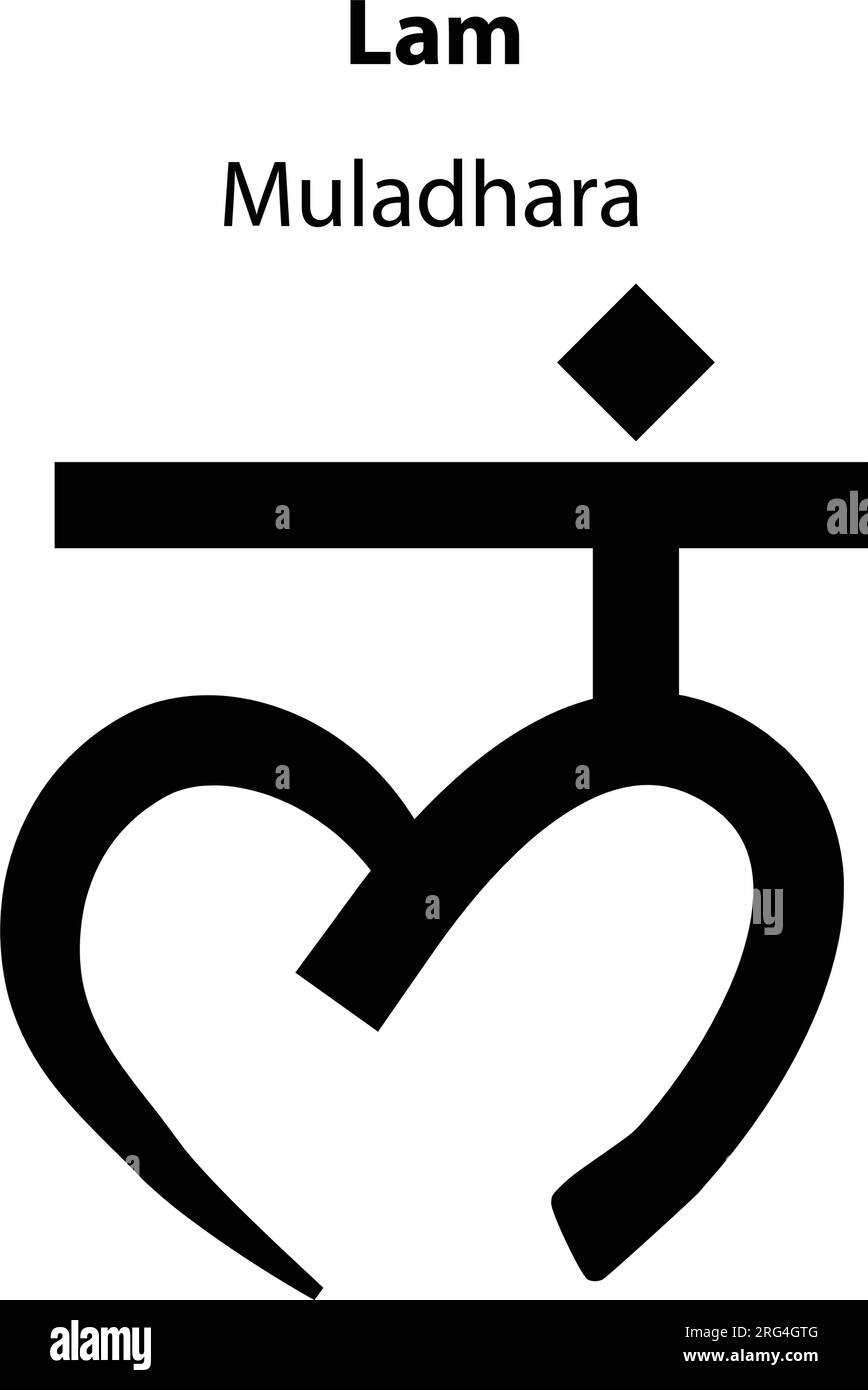 Lam yoga symbols. Hindi literature and scriptures. Solid character ...