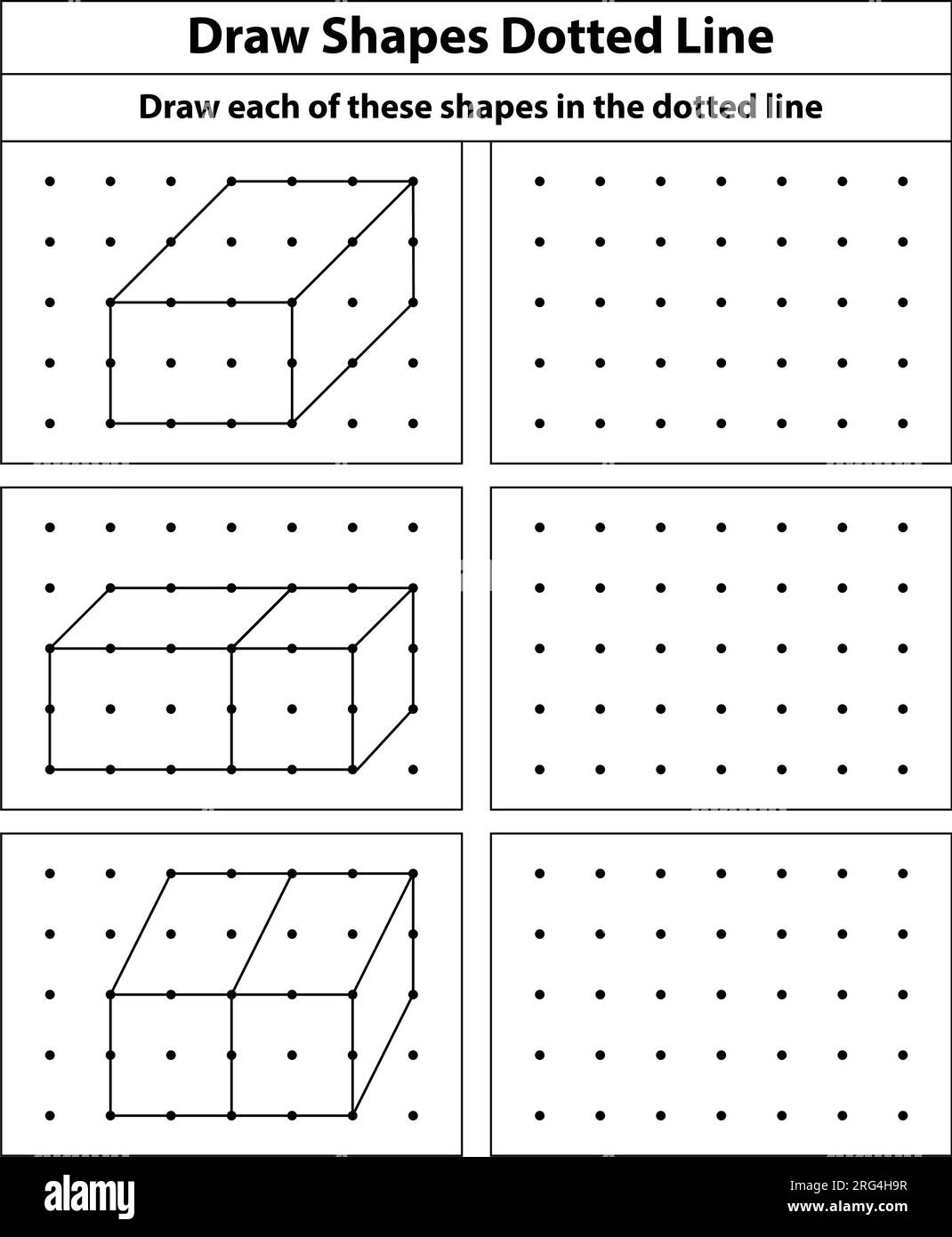 3d Isometric Cubes For Each Shape Using The Dotted Lines On A Dots Grid The Line Drawing Is On