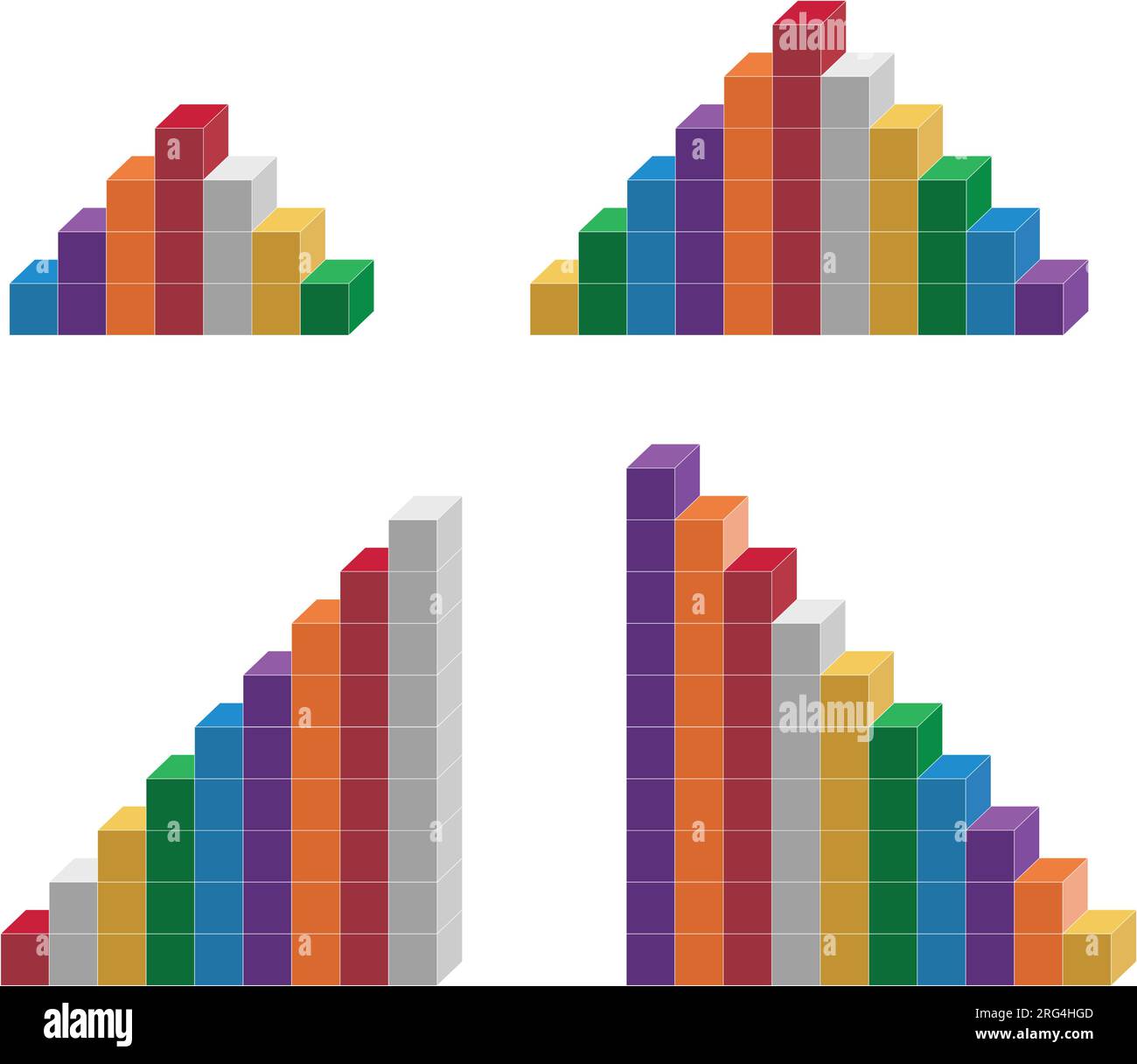color cubes pyramids. 3d shapes. Mathematics of a geometric figure ...