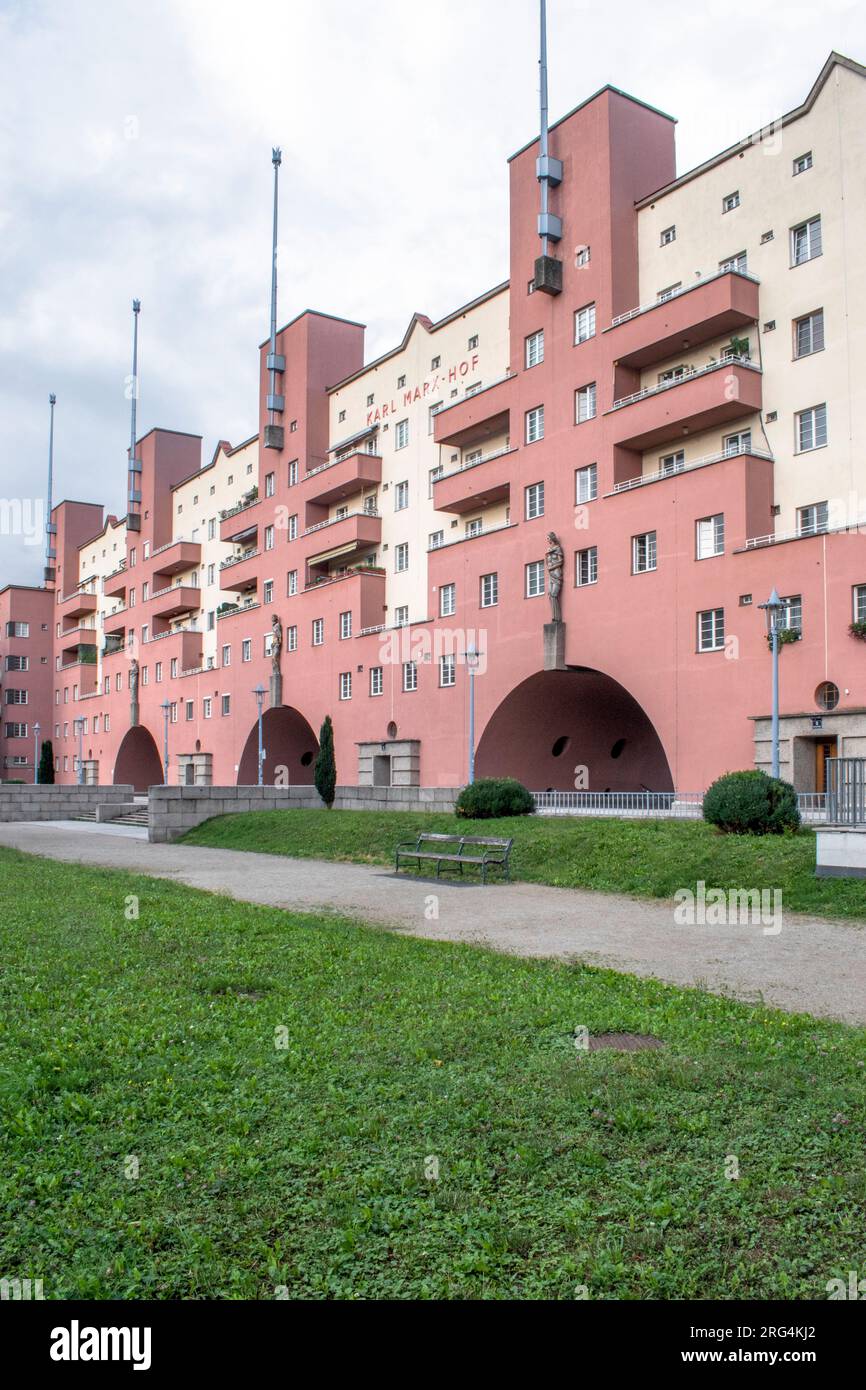Vienna, Austria. 06 August 2023: Karl Marx-Hof housing complex and the ...