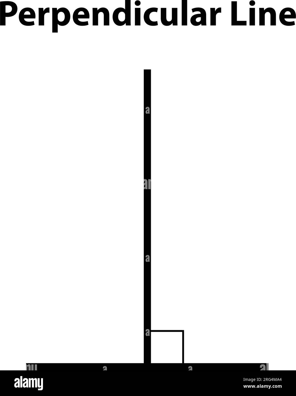 Perpendicular lines. vector line. on white background. math teaching ...