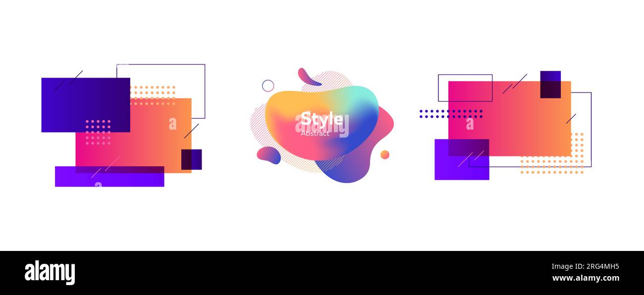 Set of flat bright forms for business card design Stock Vector Image ...
