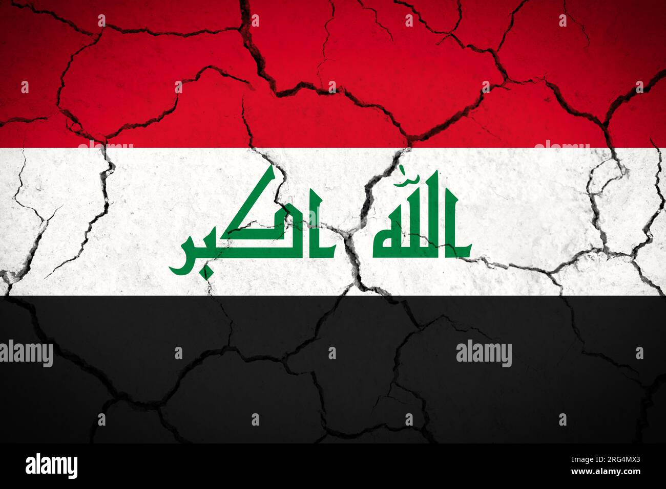 Iraq - cracked country flag Stock Photo - Alamy