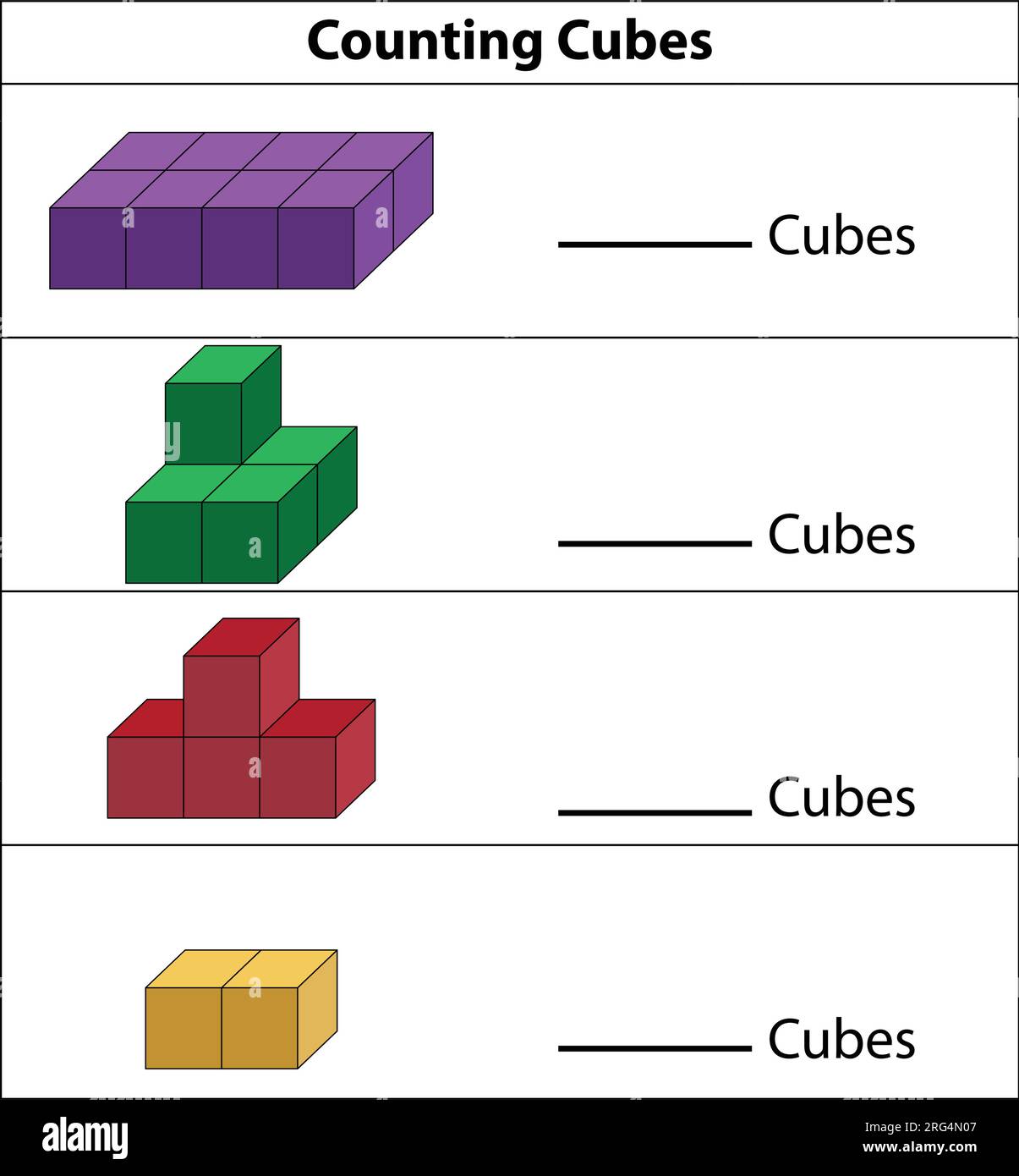 Color Cubes Counting Exercise 3d More Color Cube Shapes Mathematics Of A Geometric Figure