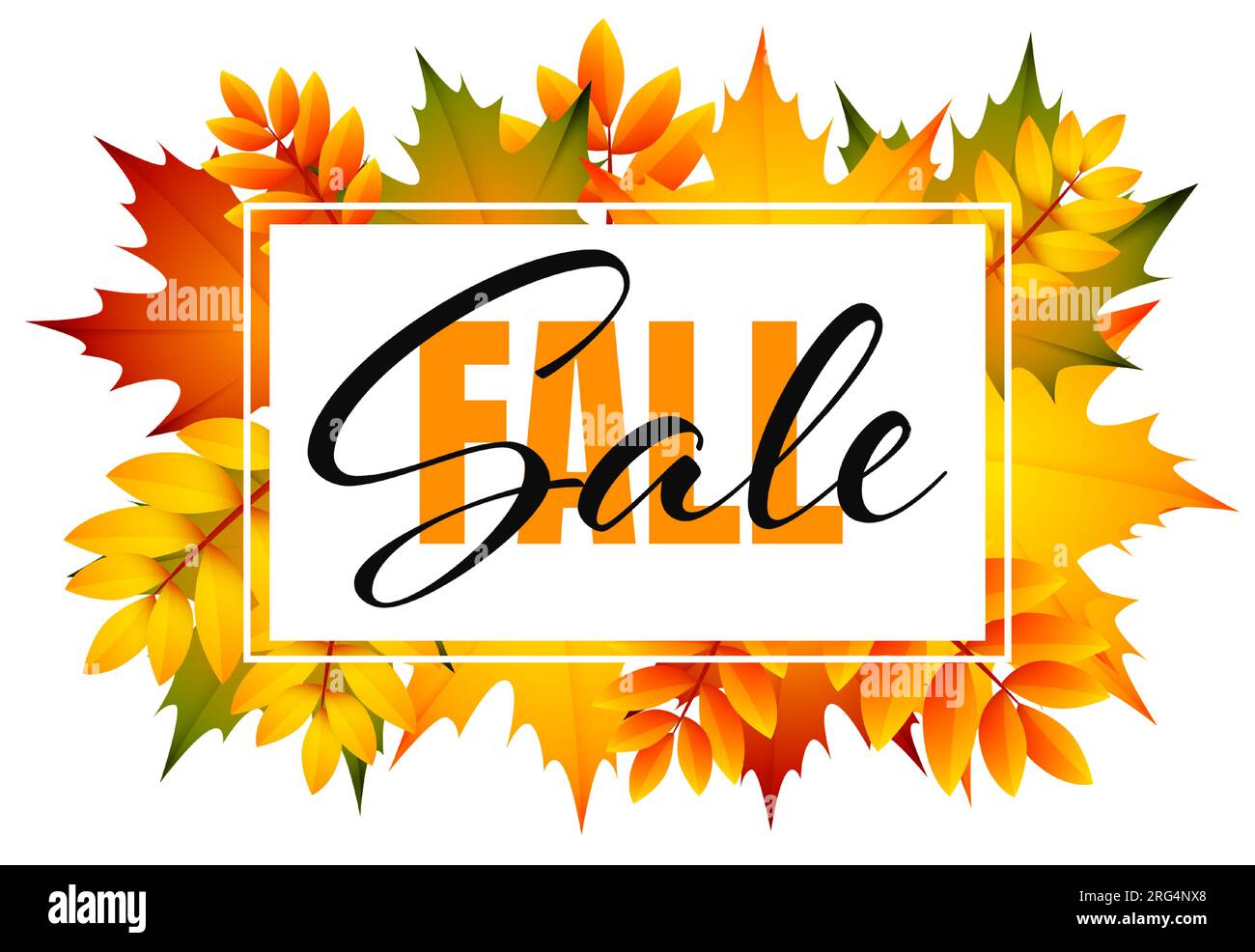 Fall sale flyer design with heap of leaves Stock Vector Image & Art - Alamy