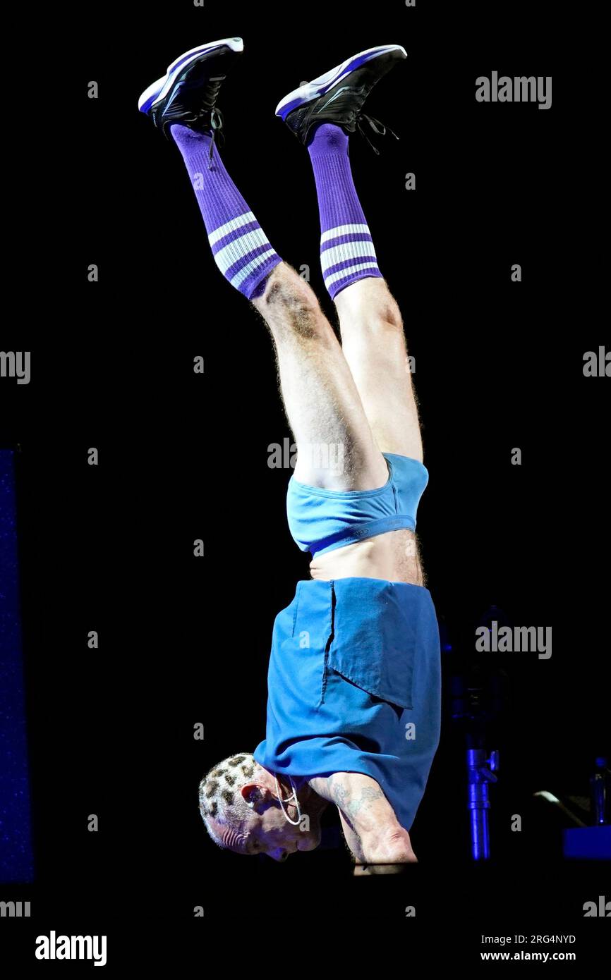 Flea Of The Red Hot Chili Peppers Performs On Day Four Of The Lollapalooza Music Festival On