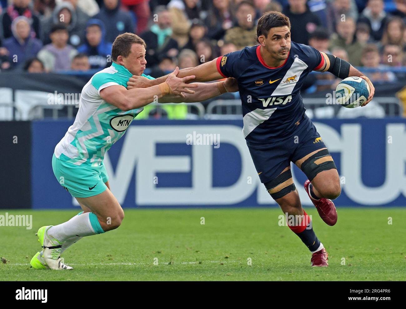 Buenos Aires, August 5, 2023. Argentina's Los Pumas Pablo Matera (R ...