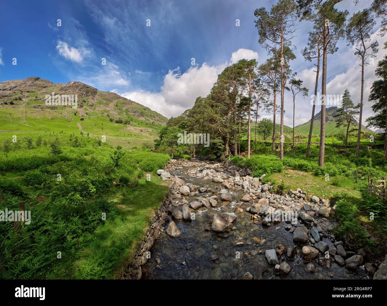 Nether Beck with Middle Fell (left) and Yewbarrow (right). Wasdale ...