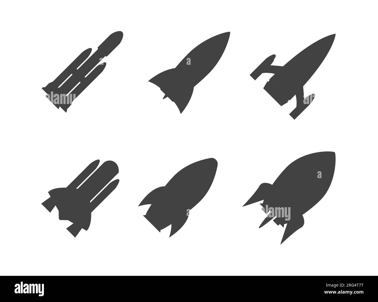 Rocket silhouette illustration astronaut vehicle icon. Rocket launch ...