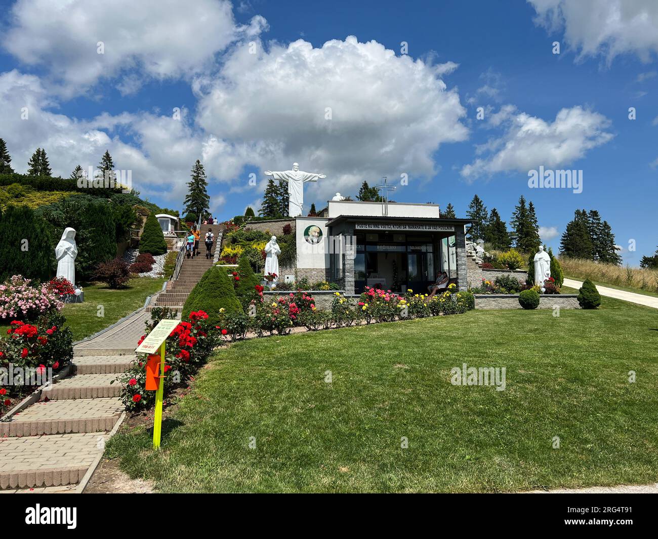 View of the statue of Jesus Christ Rio de Klin in the village of Klin ...