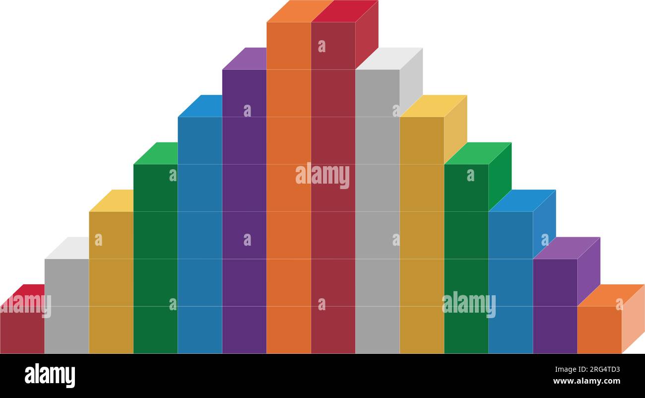 Color cube pyramid on vector illustration with a white background Stock ...