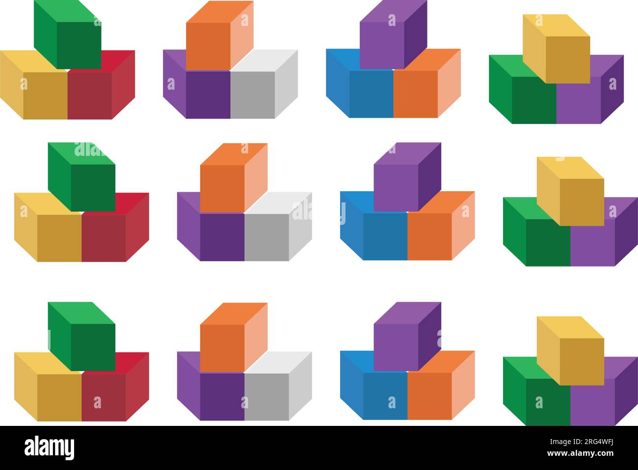 color cubes. vector illustration. on white background Stock Vector ...