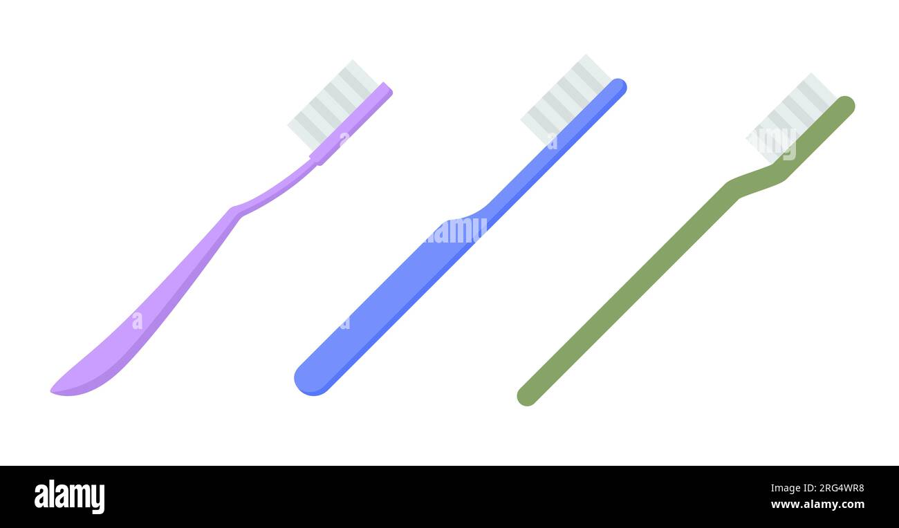 Toothbrush flat vector icon. Mouth brush design isolated tooth icon ...