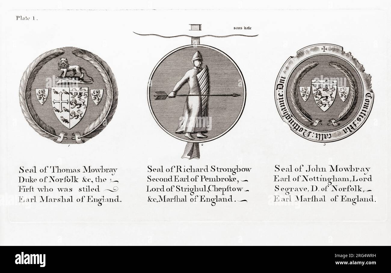 Three seals. From left to right: Seal of Thomas Mowbray, Duke of ...