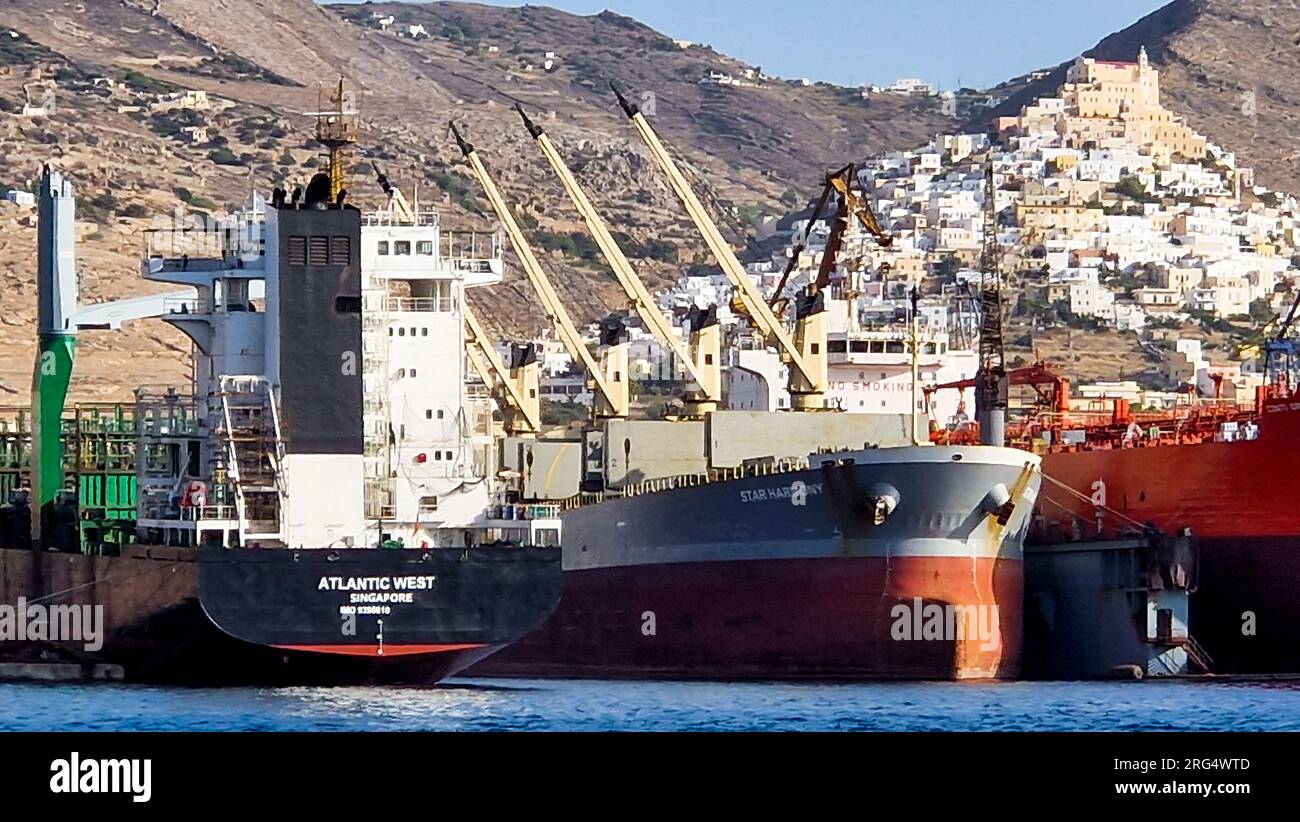 ONEX Syros shipyard, Ermopouli, Syros island, Greece, Southern Europe ...