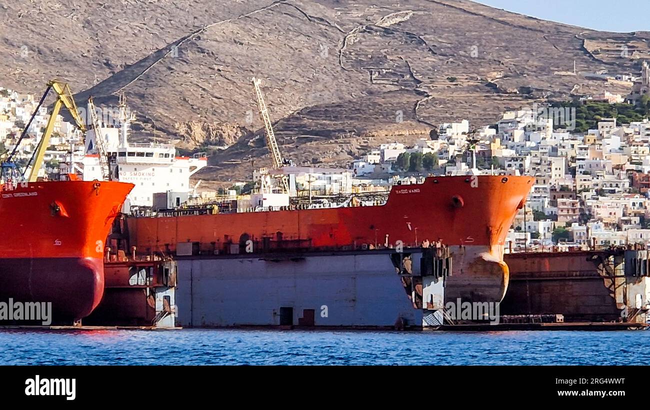 ONEX Syros shipyard, Ermopouli, Syros island, Greece, Southern Europe ...