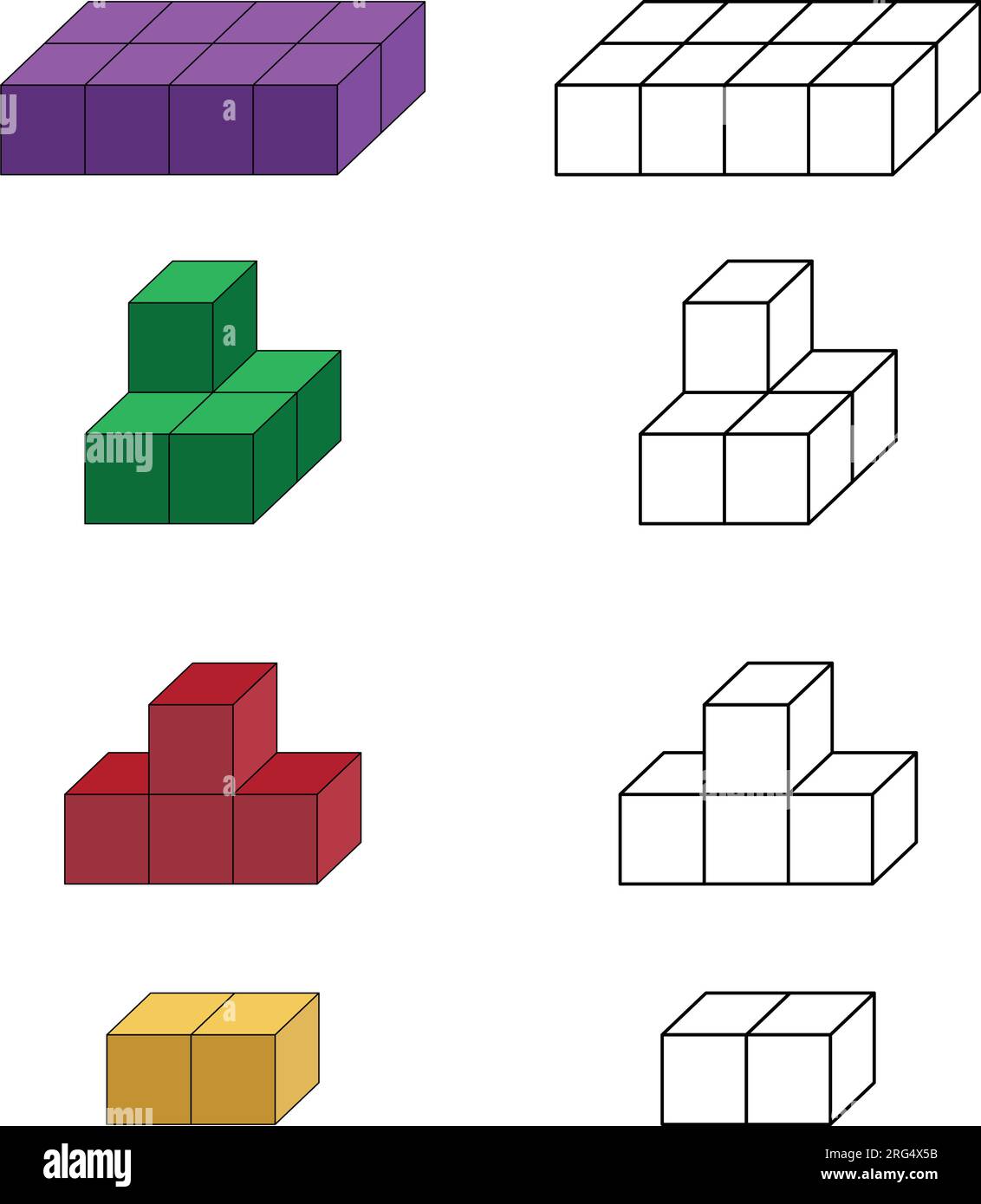 3d rectangle illustration outline hi-res stock photography and images ...