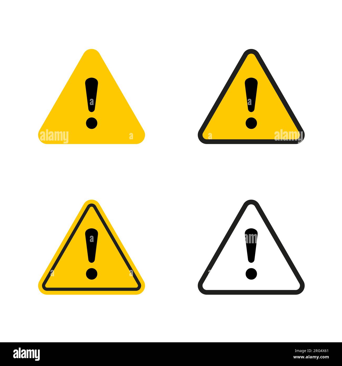 Caution sign triangle exclamation hazard warn icon. Yellow caution sign ...