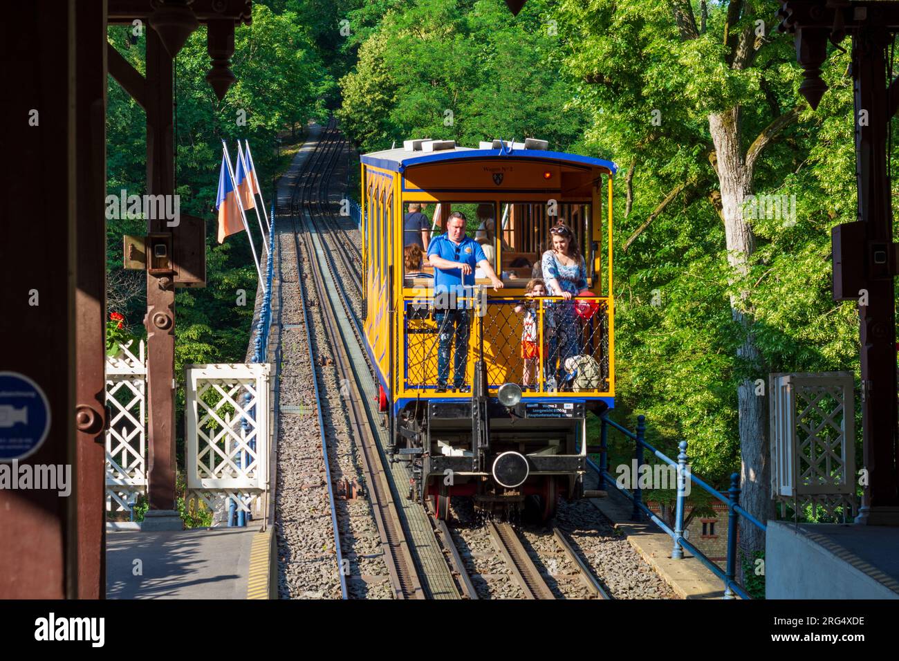 Funicular nerobergbahn at viaduct in rheingau hi-res stock photography ...