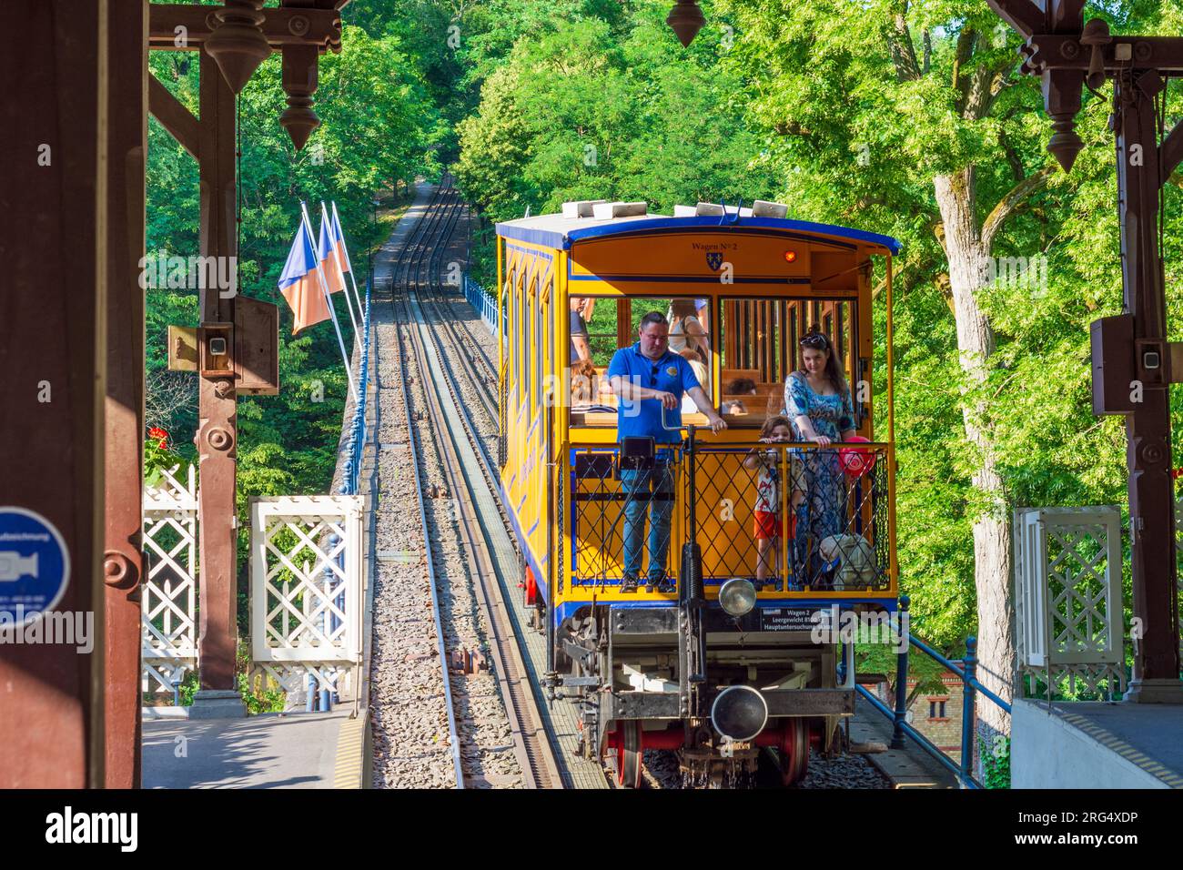 Funicular nerobergbahn at lower station in rheingau hi-res stock ...