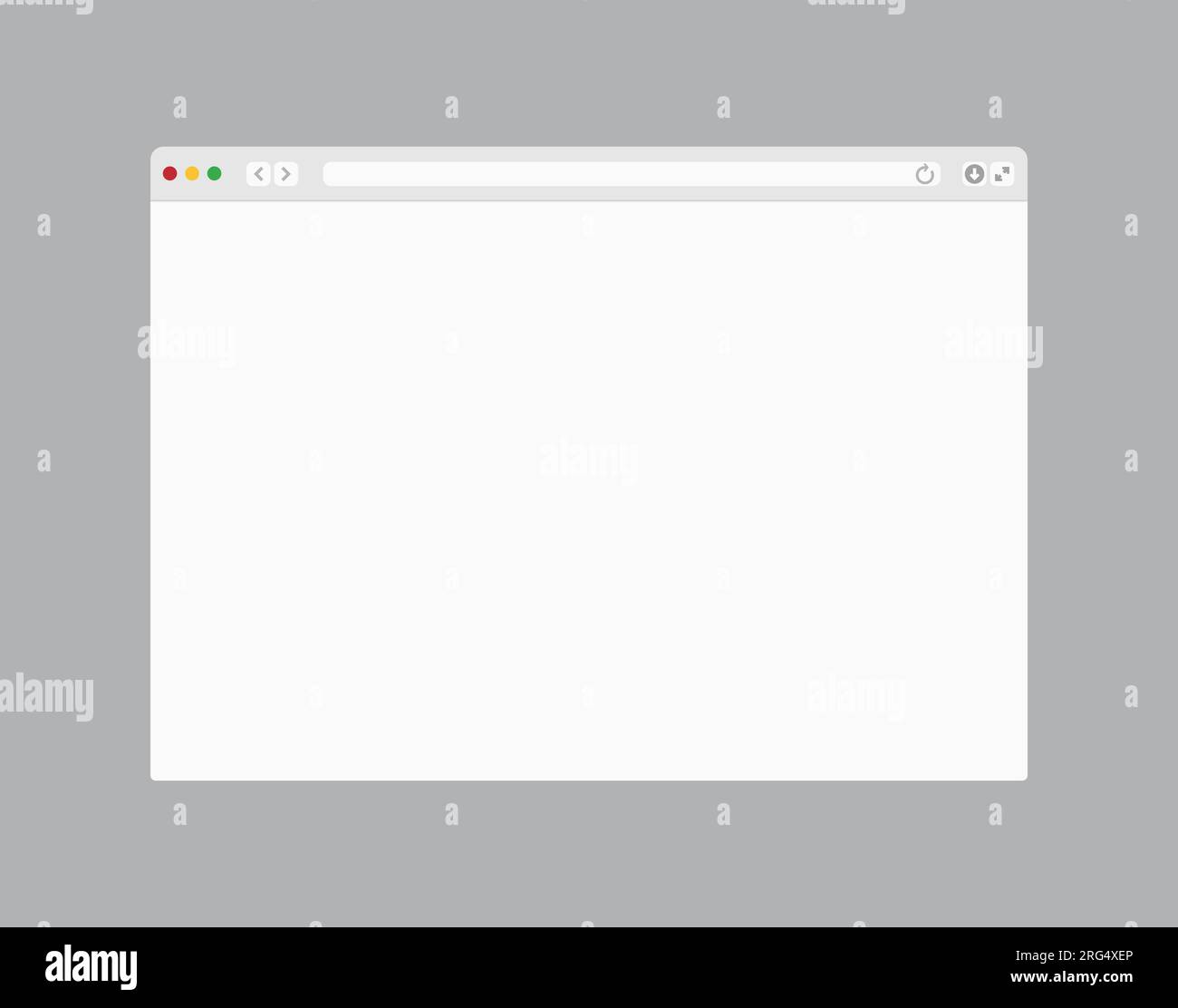 Web browser window. Computer or internet frame template design of flat page mockup. Blank screen ...