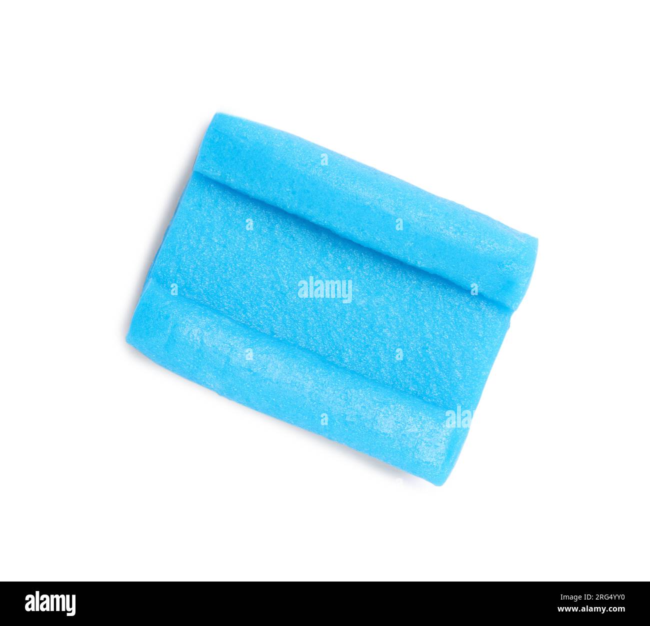One tasty blue bubble gum isolated on white, top view Stock Photo - Alamy