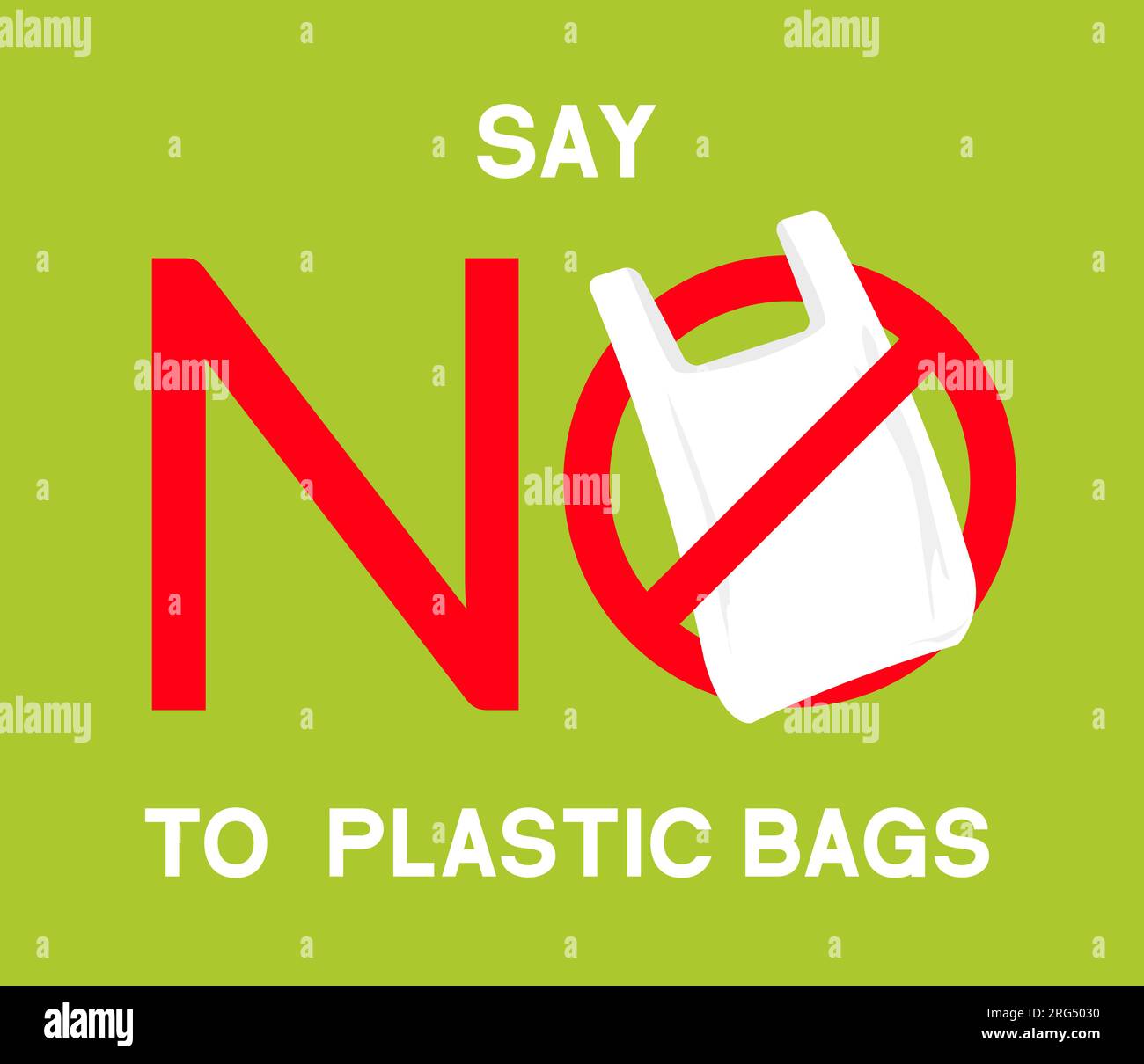 No plastic bags sign concept illustration. Stop pollution eco symbol ...